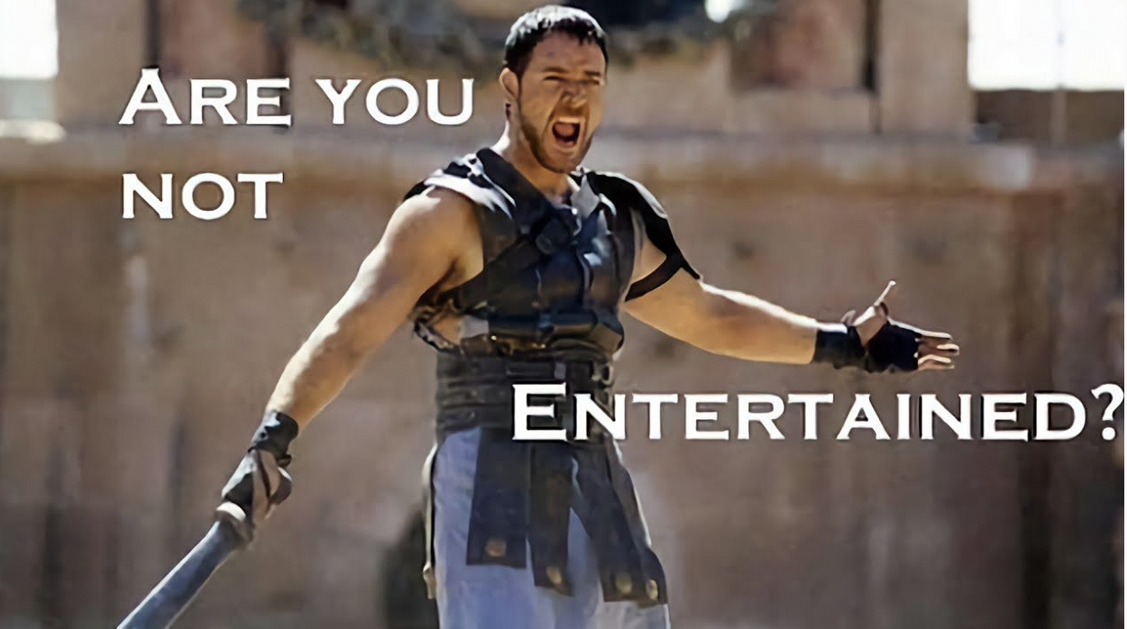 Are You Not Entertained GIF: Meaning, Origin & How to Use It (Gladiator ...